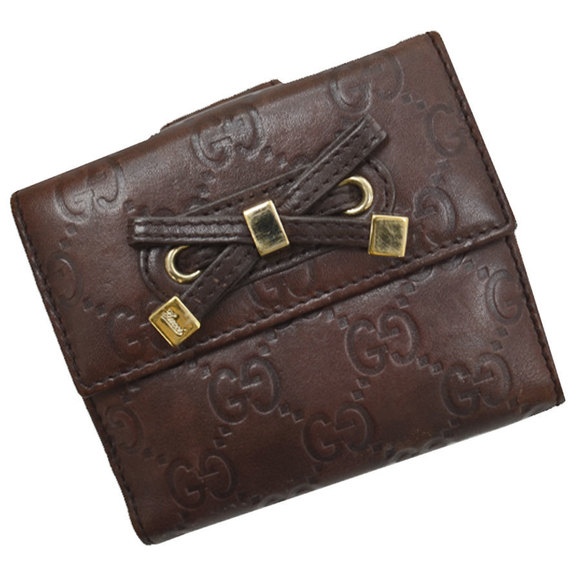 Gucci | Bags | Gucci Guccisima Leather Metal W Hook Bifold Wallet Black ...